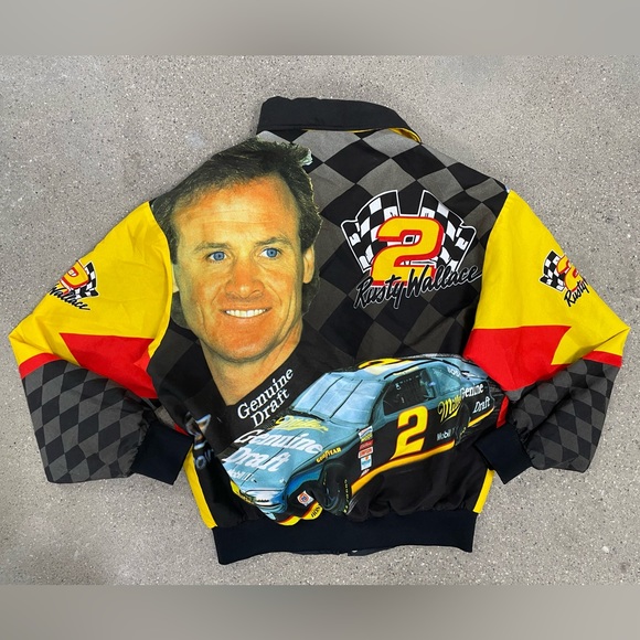 Nascar | Jackets & Coats | Rare Vintage Made In Usa Rusty Wallace 9s ...